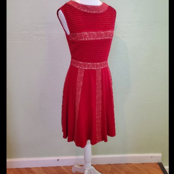 Esley | Dresses | Red Fit And Flare Dress | Poshmark